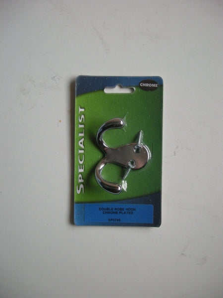 SPECIALIST DOUBLE ROBE HOOK CHROME PLATED - Formby Timber Supplies Ltd