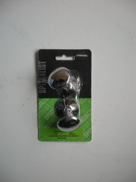 SPECIALIST SHUTTER KNOBS CHROME PLATED ON BRASS 1.1/2" (40MM) - Formby ...